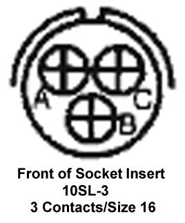 MS3102A10SL-3P - Amphenol Industrial - 圆形连接器, 尺寸10SL, 3路