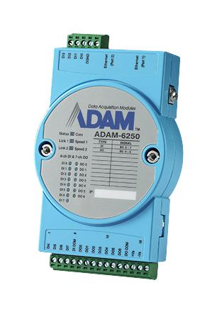 ADAM-6250-B - Advantech - 数字 I/O MODBUS TCP 模块, 8 输入, 7 输出
