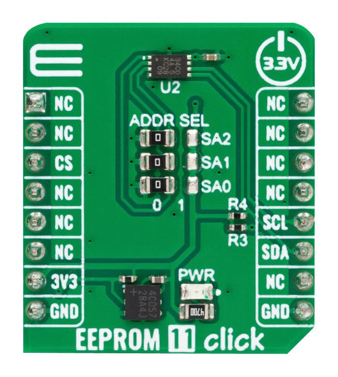 MIKROE-5889 - Mikroelektronika - 附加电路板, EEPROM 11 Click, S-34C04AB